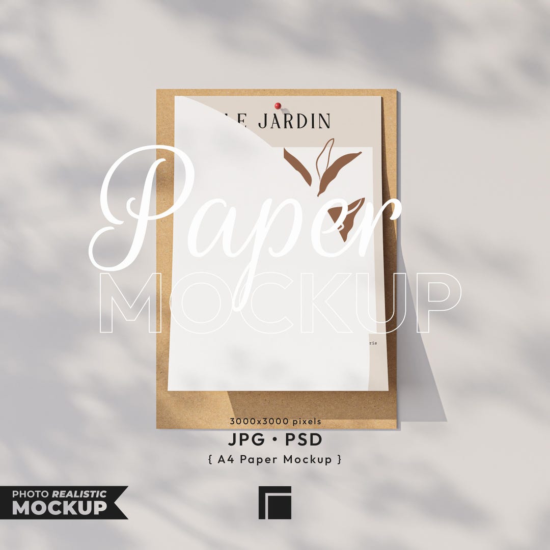 A4 Paper Mockup, Print Poster Mockup, Paper Mockup DIN A Ratio, Lying ...