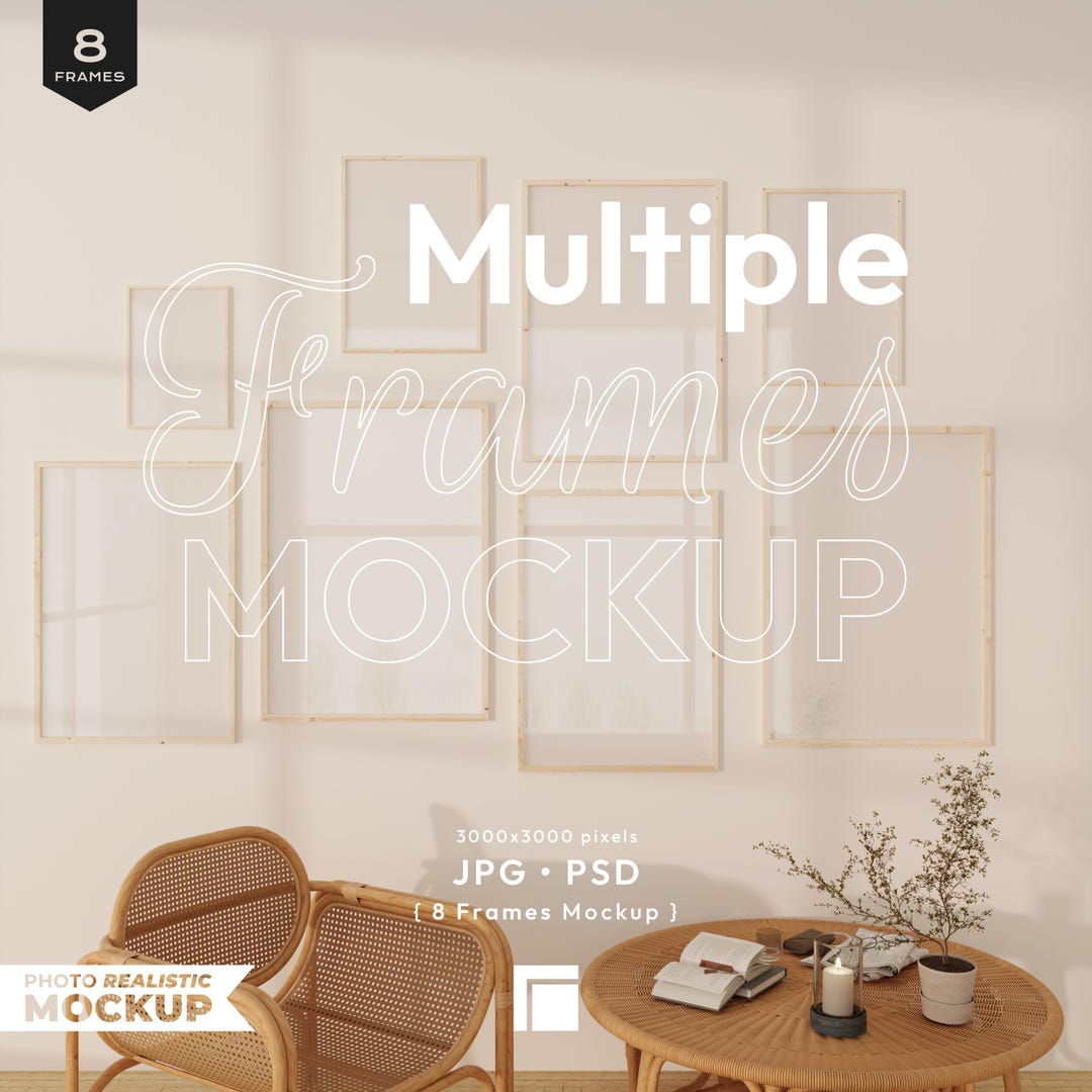 Gallery Wall Frame Mockup Bundle: Modern Eclectic Style (JPG, PSD) - Etsy