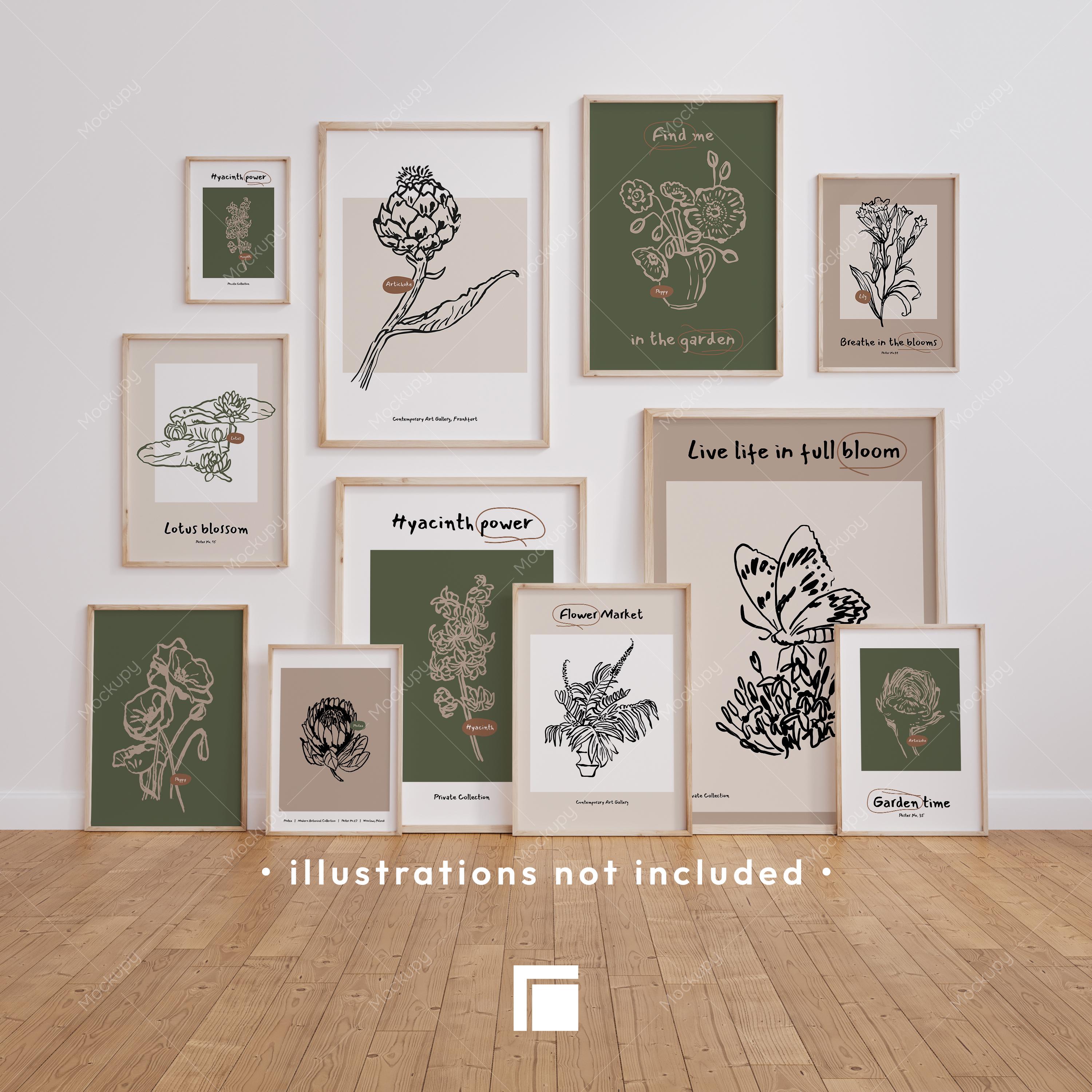 10+ Frames Mockup: Gallery Wall Art Template, Vertical Print Poster Set ...