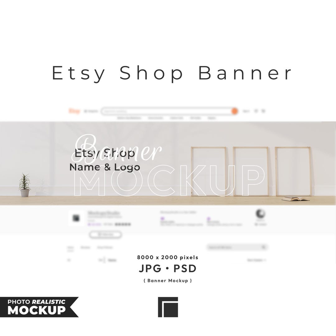 Etsy Big Banner, Etsy Shop Banner Mockup With Multiple Frames ...