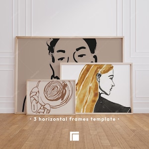 3 Horizontal Frames Mockup, Horizontal Mockup, Horizontal Posters ...