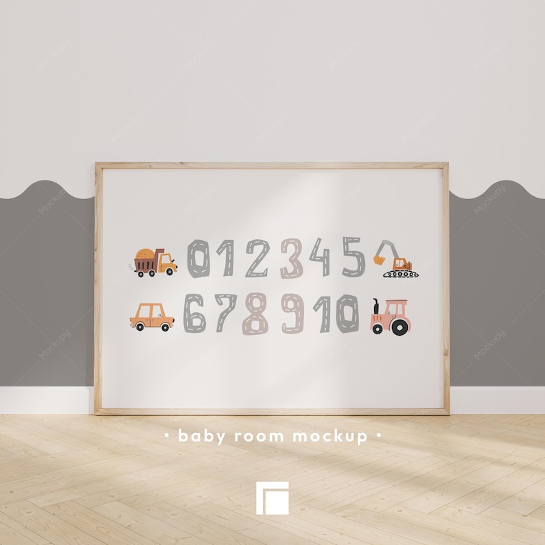 Nursery Horizontal Frame Mockup: Horizontal Kids Room Art Psd With ...