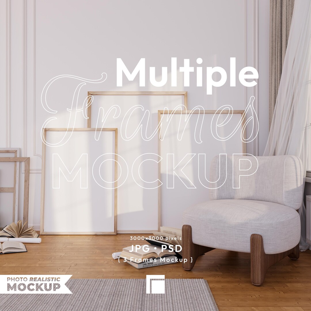 3 Frames Mockup, Vertical Frame Mockup, Modern Digital Mockup, Simple ...
