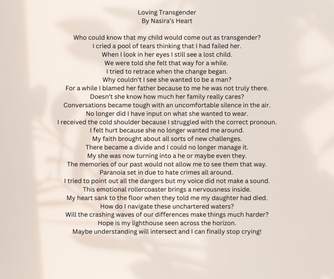 Digital Poem Download/loving Transgender - Etsy