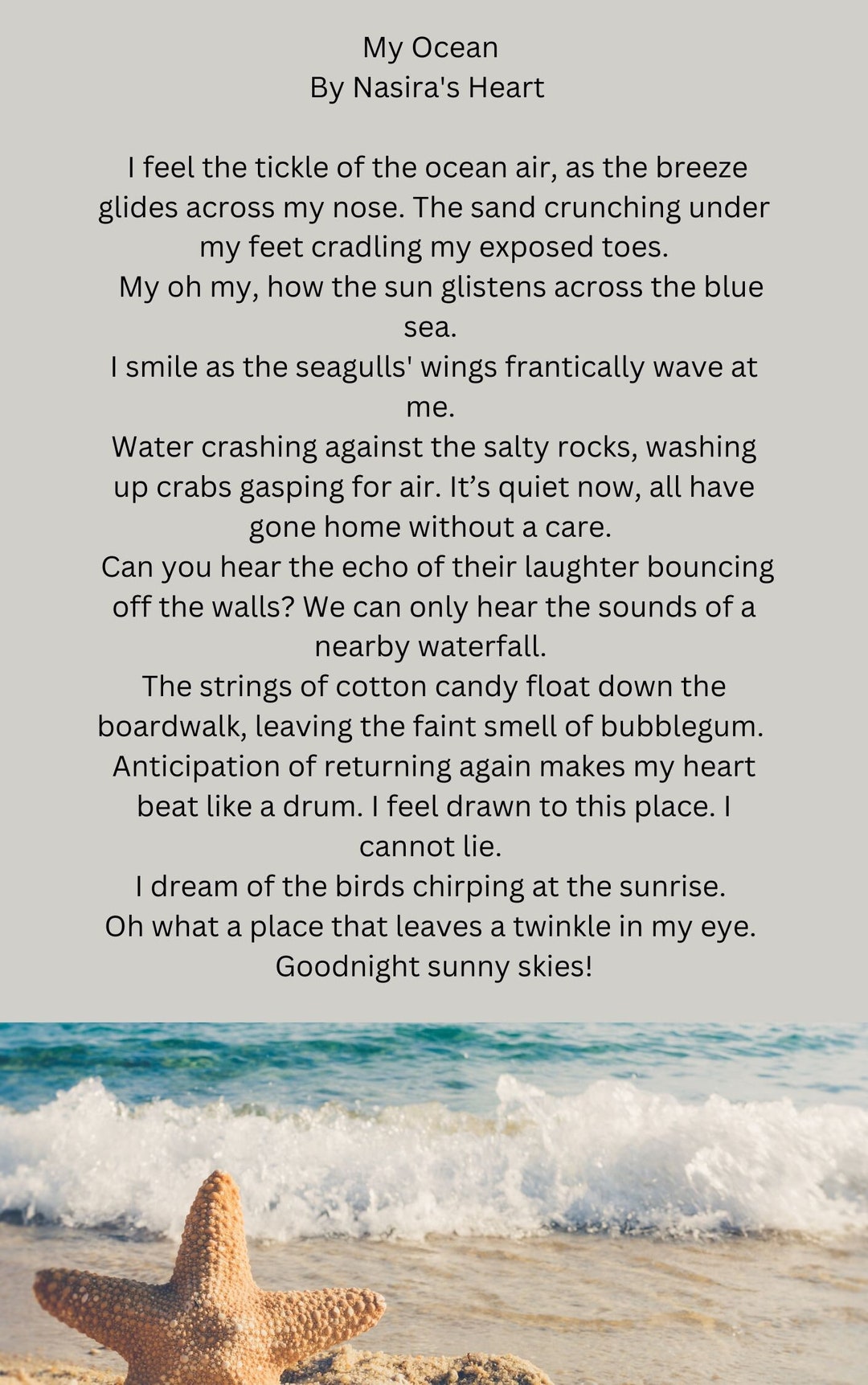 Digital Poem Download/the Ocean - Etsy