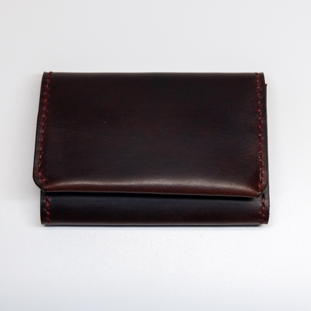 Genuine Leather Folding Card Wallet - Etsy