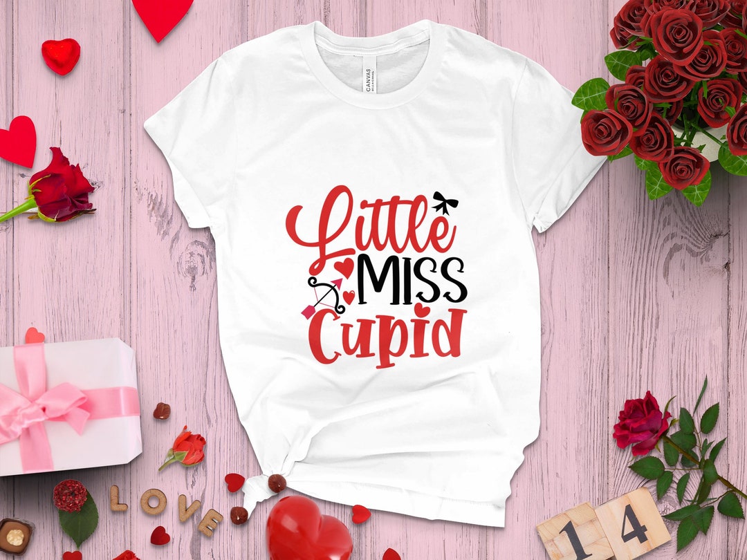 Little Miss Cupid With Heart, Bow and Arrow T-shirt, Valentines Day ...