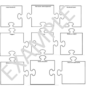 3X3 Printable Jigsaw Template PDF Black and White - Etsy