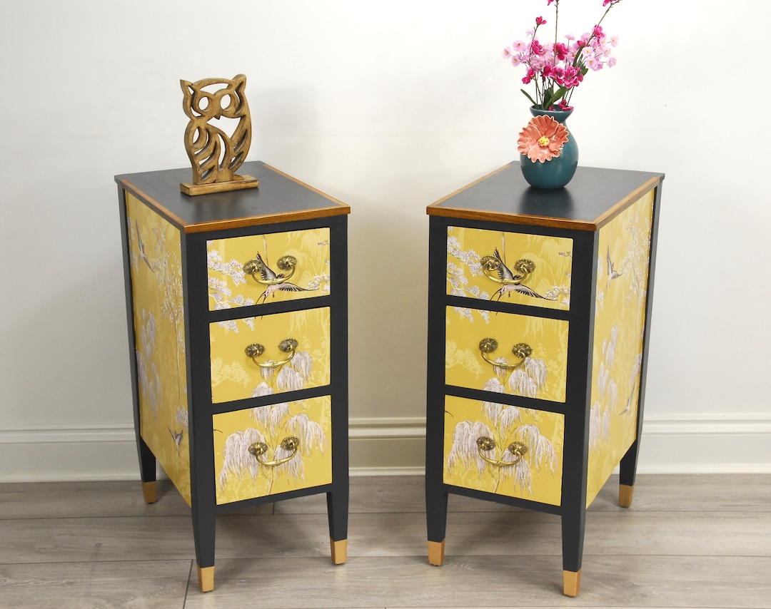 NOW SOLD** Antique Edwardian Upcycled Bedside Tables - Etsy
