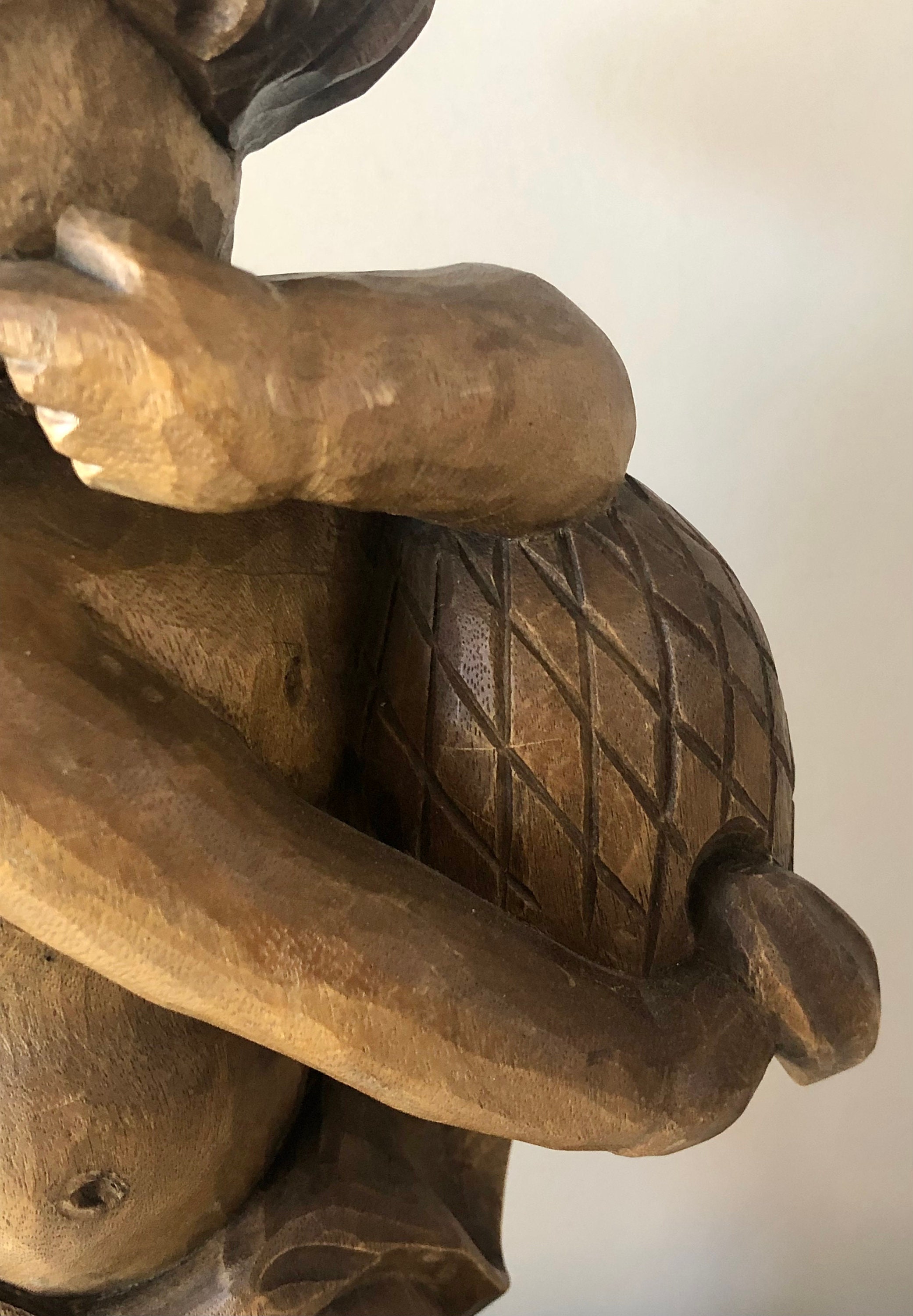 Vintage Hand Carved Wooden Statue - Etsy