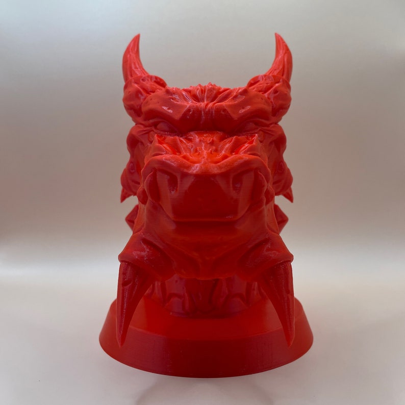 3D Printed Red Dragon Statue Figure Bust - Etsy