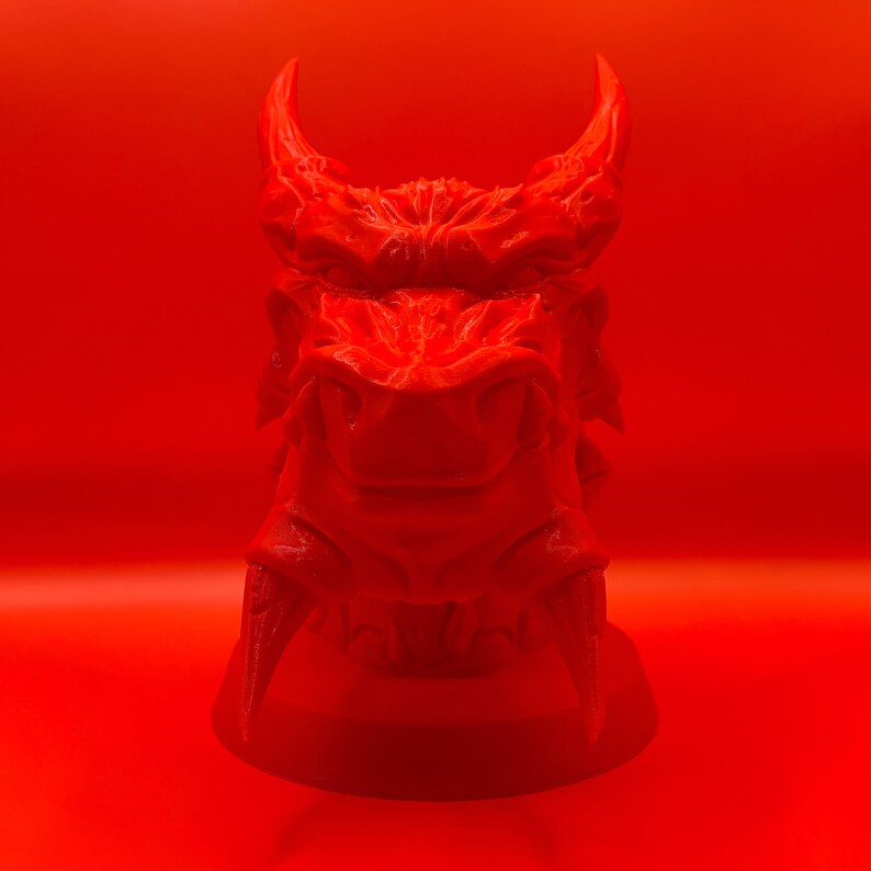 3D Printed Red Dragon Statue Figure Bust - Etsy