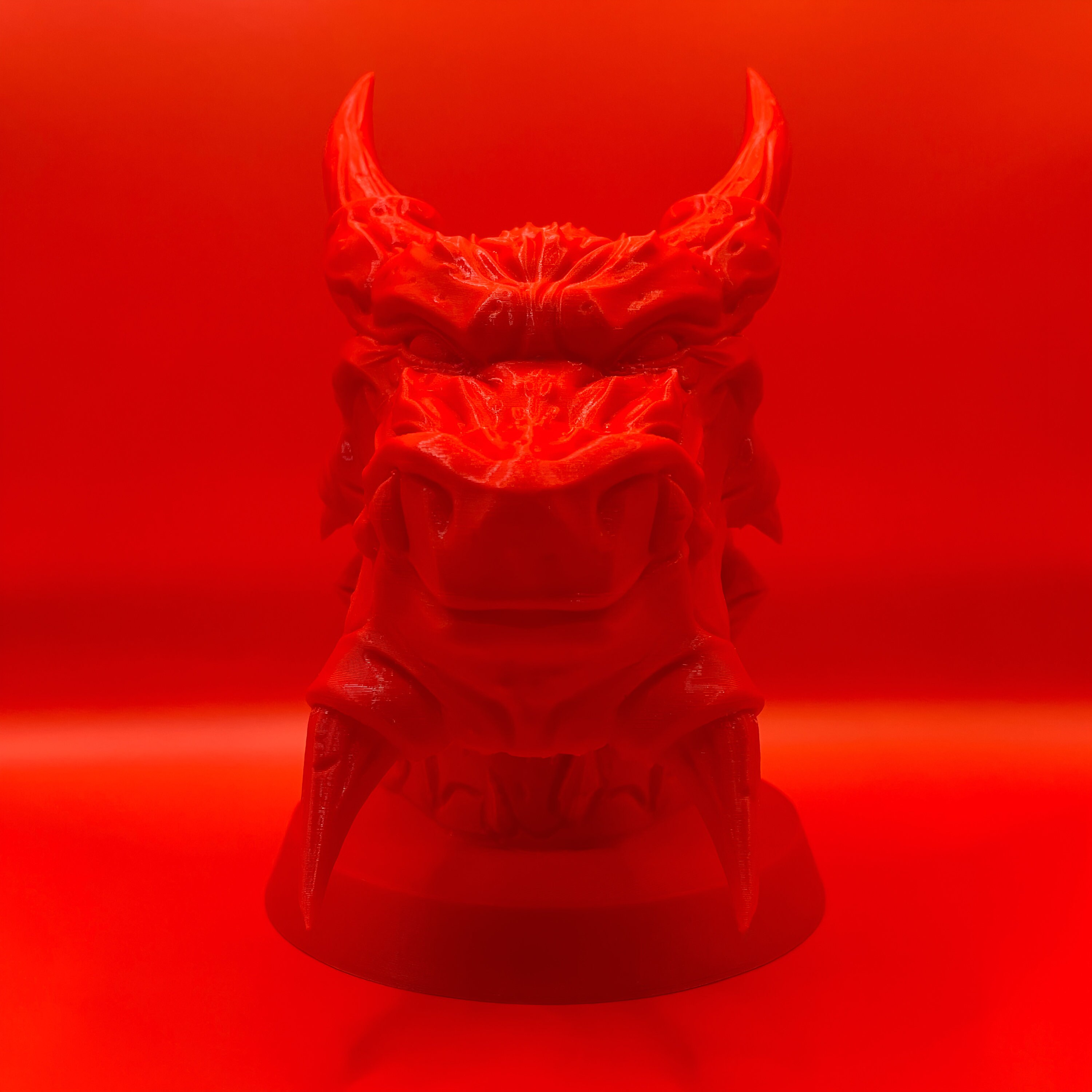 3D Printed Red Dragon Statue Figure Bust - Etsy