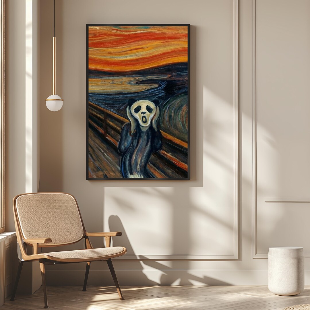 Expressionist Panda Wall Art, Munch-inspired Scream Poster - Etsy