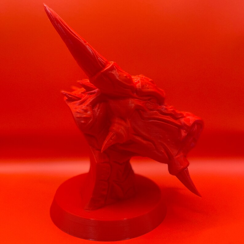 3D Printed Red Dragon Statue Figure Bust - Etsy