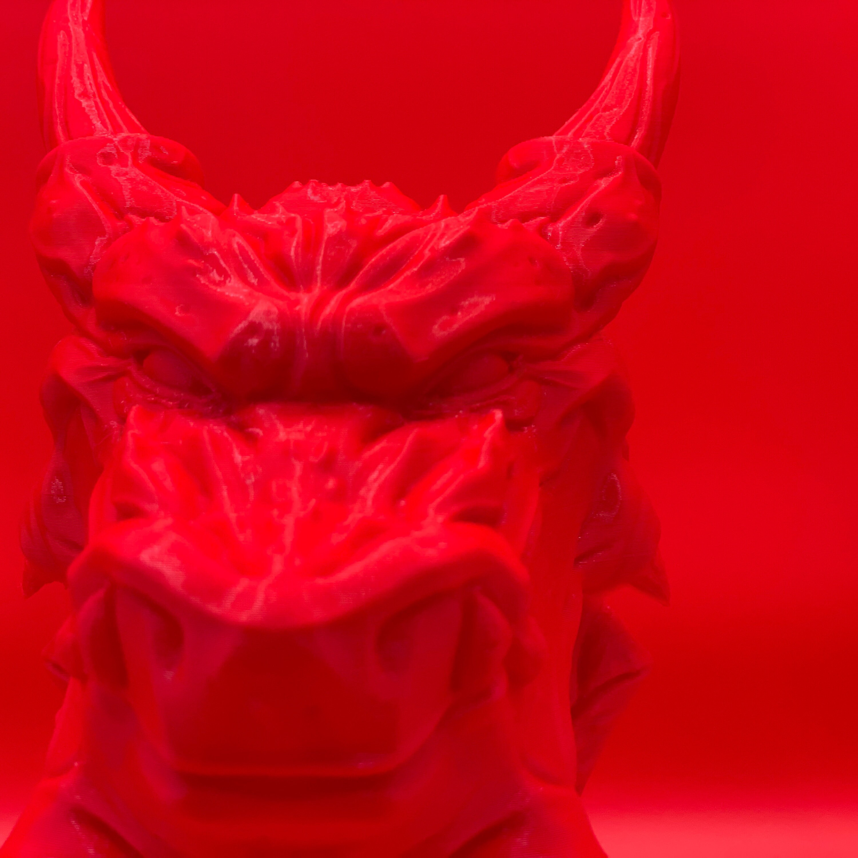 3D Printed Red Dragon Statue Figure Bust - Etsy
