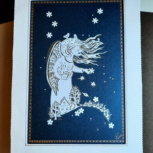 ANGEL Paper Cut Art, Hand Cut Paper Art, Gift, Angel Wall Hanging ...