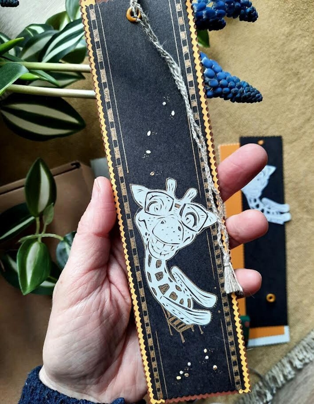 Cute Giraffe Gift. Unique Handmade Paper Cut Bookmark. Zero Waste. Book ...