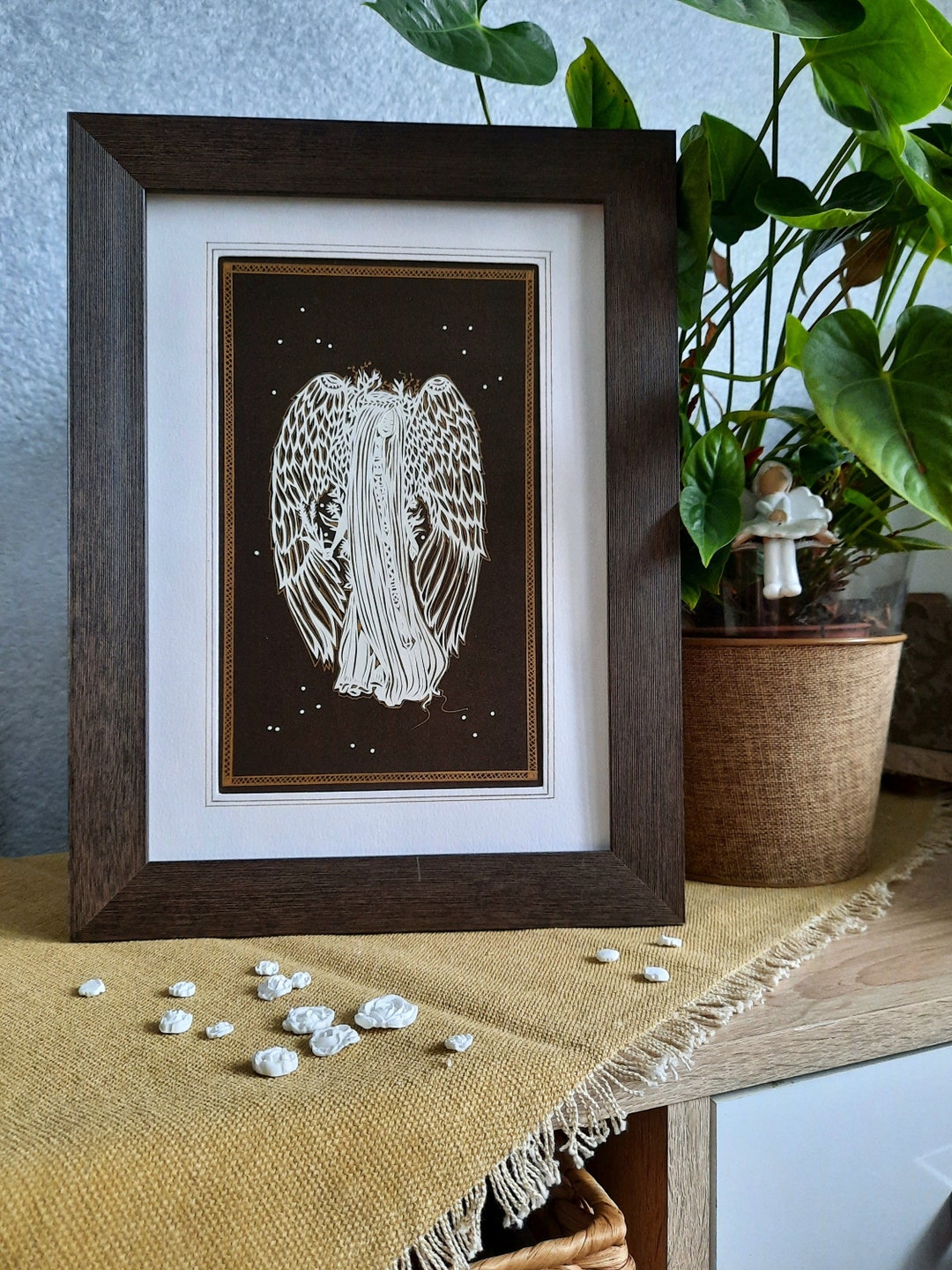 ANGEL - Paper Cut Gift Art. Angel Wall Hanging. Christening Gift. Gift ...