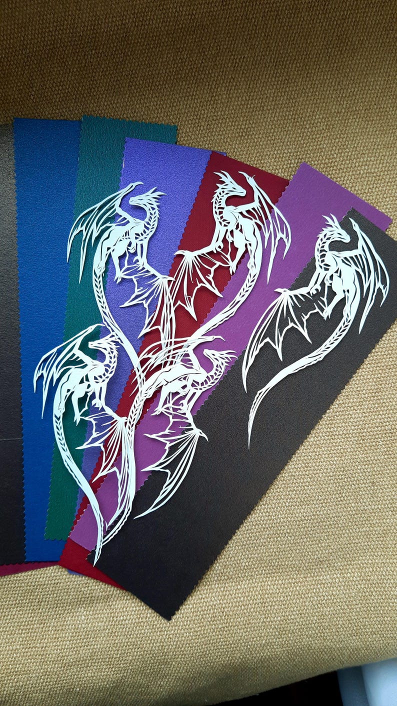 Brown Dragon Bookmark. Handmade Paper Cut Bookmarks. Zero Waste. Book ...