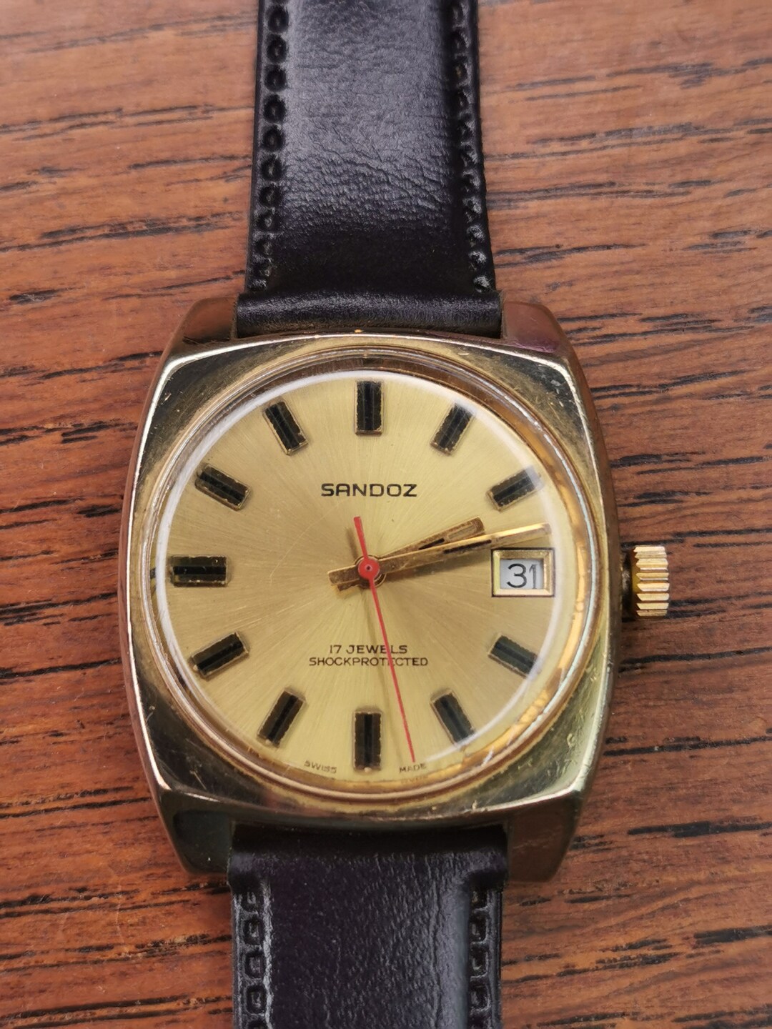 1970s Sandoz, SGT110-1, Mens 17 Jewels Gold Plated Watch, Keeping Time, K295 - Etsy