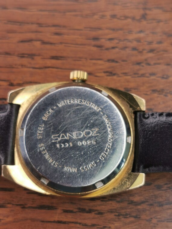 1970s Sandoz, SGT110-1, Mens 17 Jewels Gold Plated Wa… - Gem