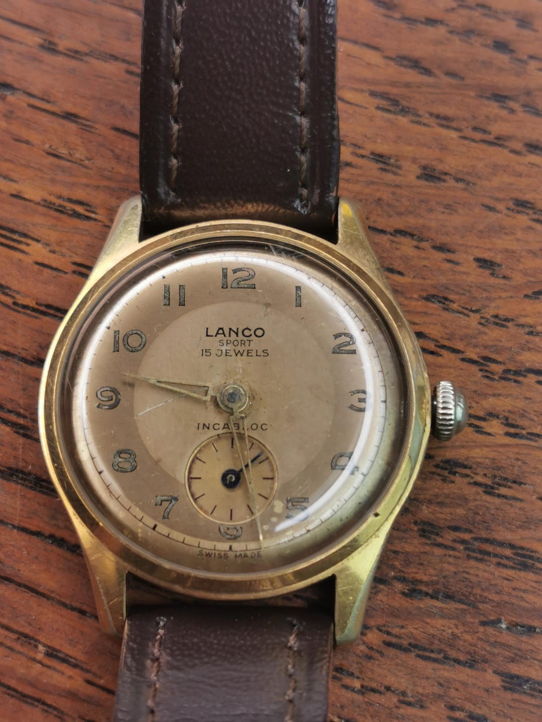 1950s Lanco Sport 1022 Bullseye Dial Gold Plated Dress Watch, Keeping ...