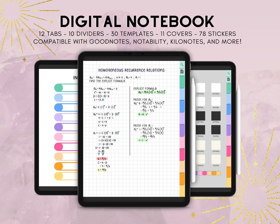 Simple Digital Notebook, Portrait Notebook, Goodnotes Notebook ...