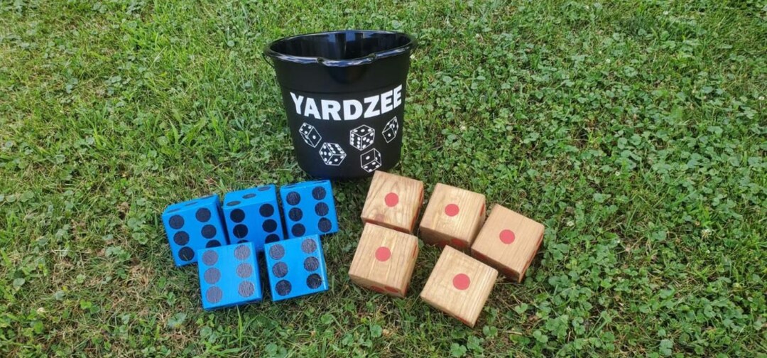 Yardzee: Giant Wooden Yard Dice Set With Bucket - Etsy