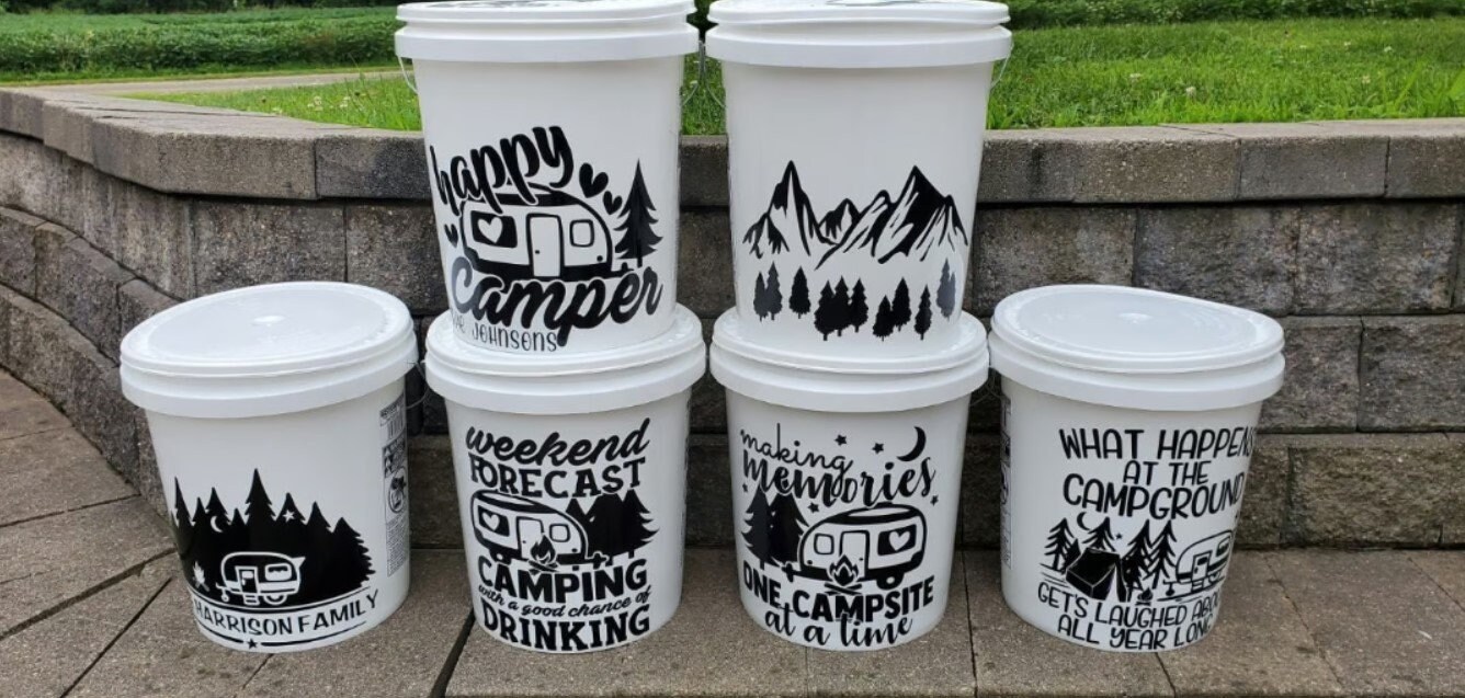 LED Light up Camping Bucket, 5 Gallon Light up Camping Bucket, Camping ...