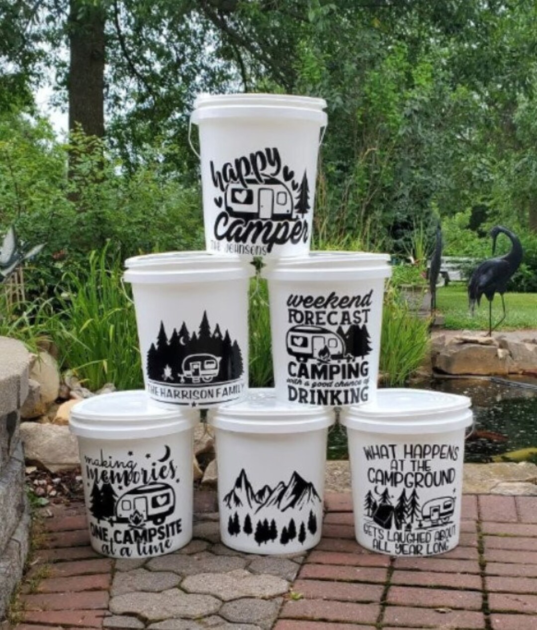 LED Light up Camping Bucket, 5 Gallon Light up Camping Bucket, Camping ...