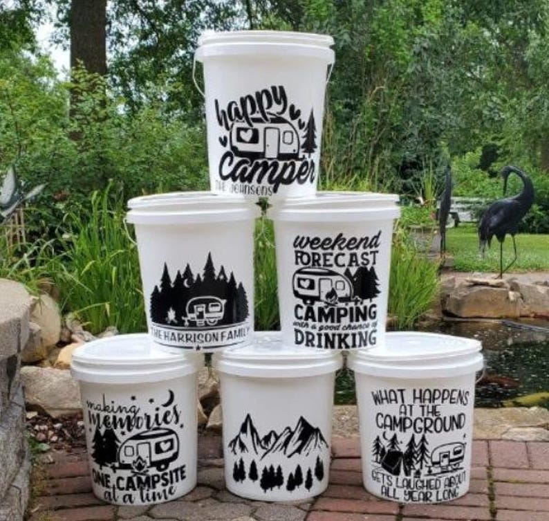LED Camping Bucket: Personalized 5 Gallon Pail, Porch Decor - Etsy