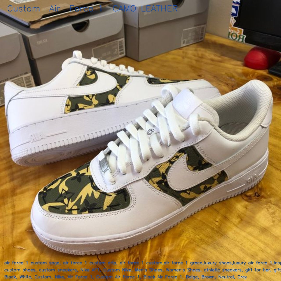 Custom Camo Leather Air Force 1 Perfect Gift on - Etsy
