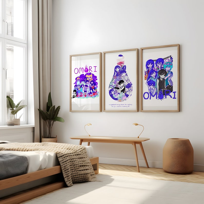 Omori Poster 3 Pack, Omori Anime Wall Print, Videogame Poster, Family ...