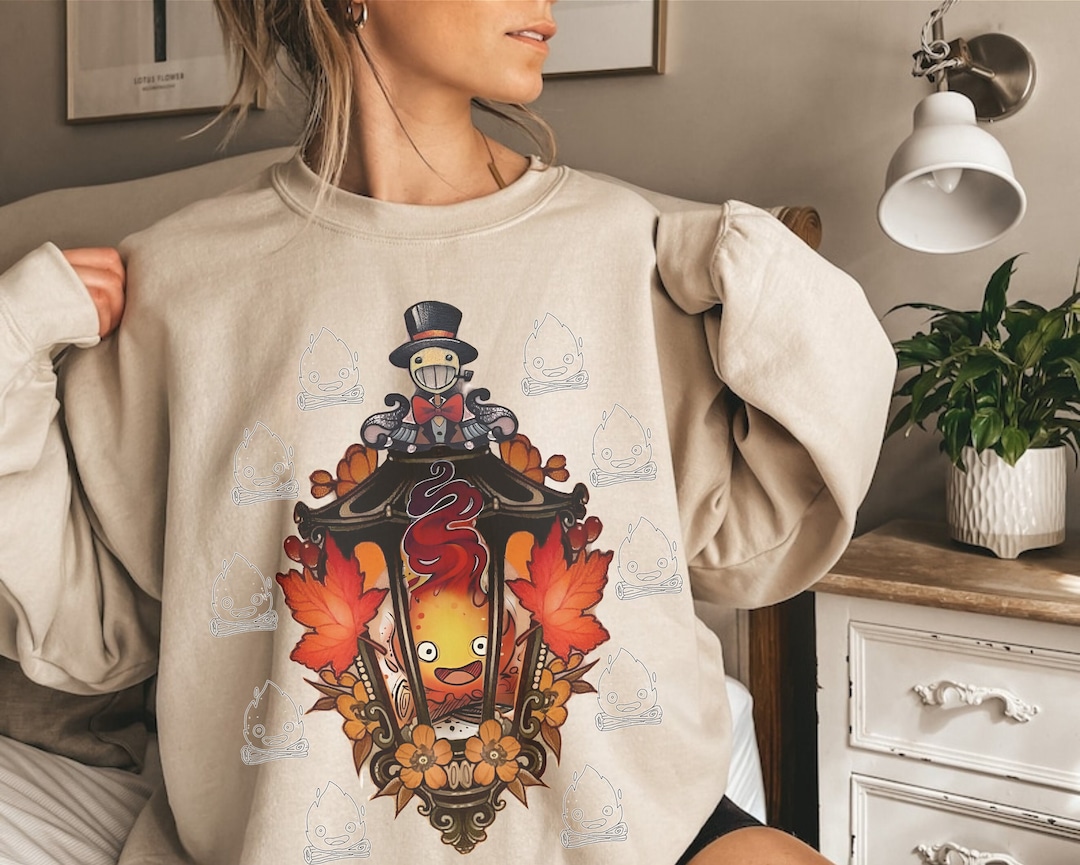 Anime Calcifer Shirt, Ghibli Characters Sweatshirt, Comfort Colors ...