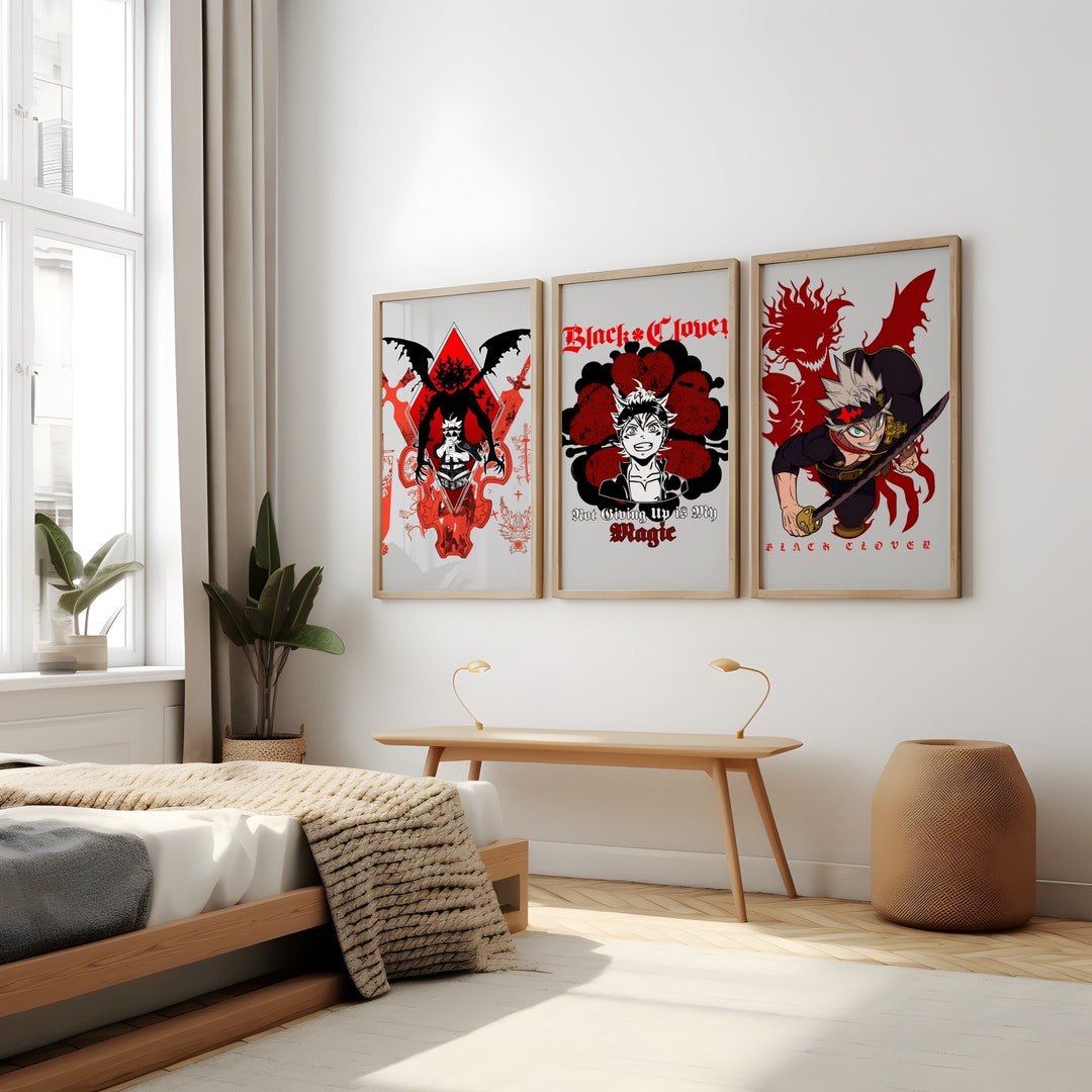 Asta Anime 3 Pack, Anime Wall Art Print, Anime Poster, Deco Wall Art ...
