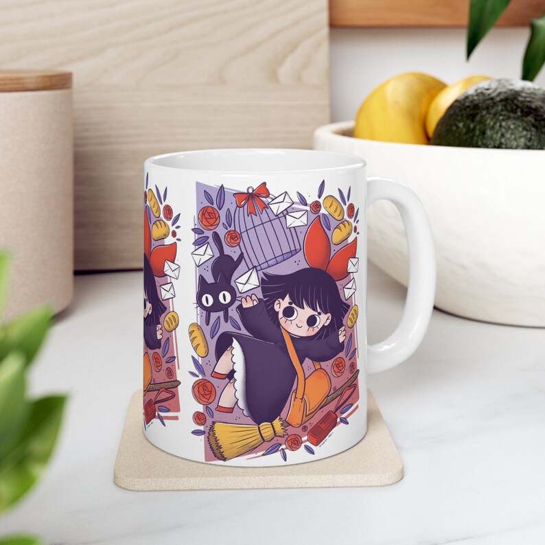Kiki's Delivery Service Mug, Studio Ghibli Mug, Kiki & Jiji Bed and ...