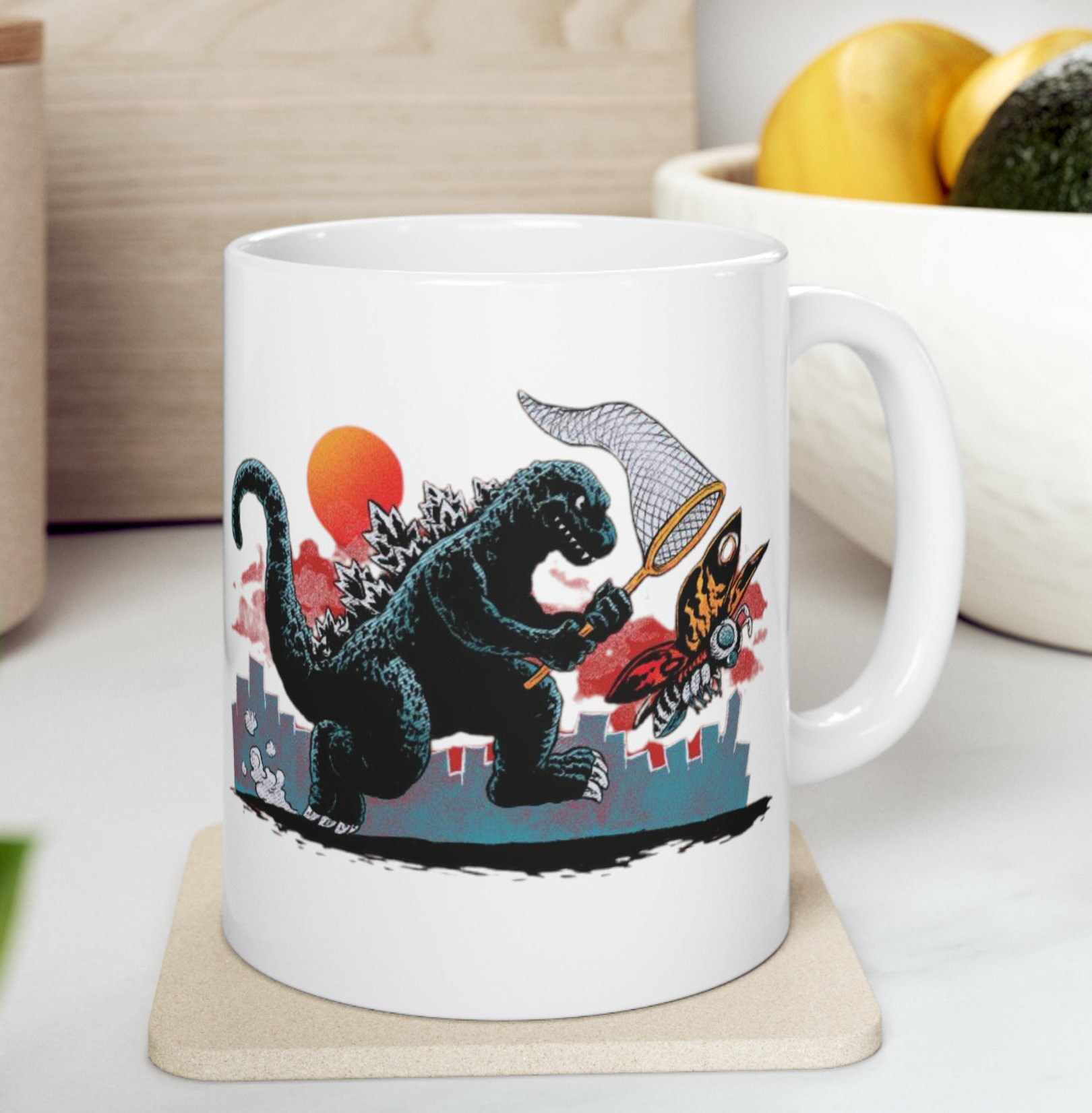 Godzilla Catching Kaiju Mug, King of the Monsters, Godzilla Art Gojira ...