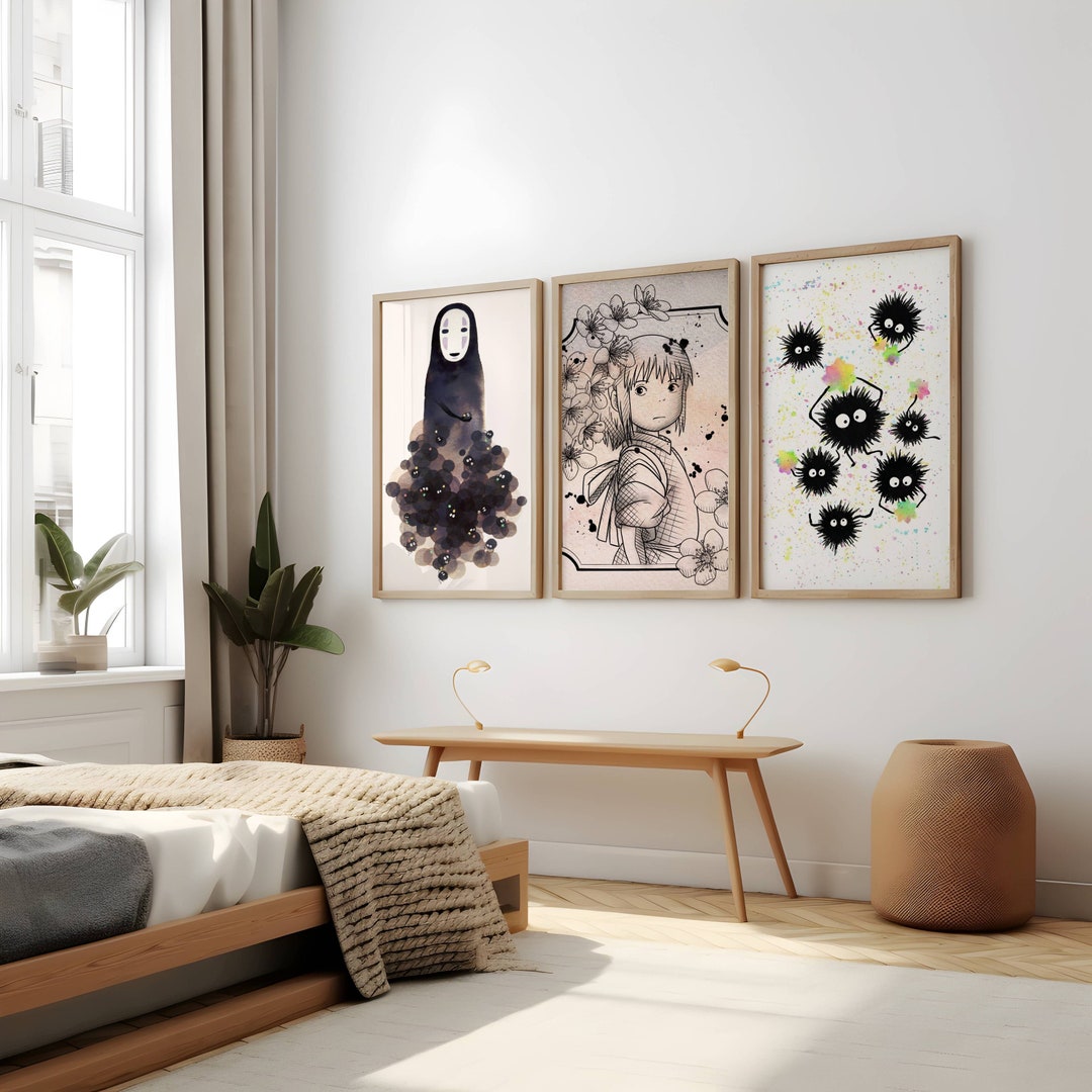 Spirited Away Poster 3 Pack, Ghibli Anime Wall Print, Póster de Ghibli ...