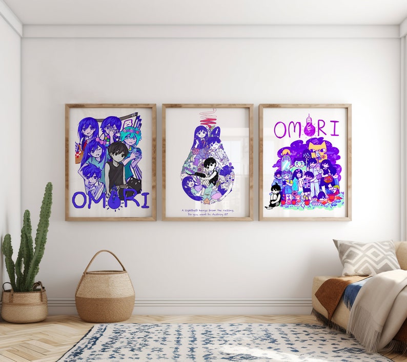 Omori Poster 3 Pack, Omori Anime Wall Print, Videogame Poster, Family ...