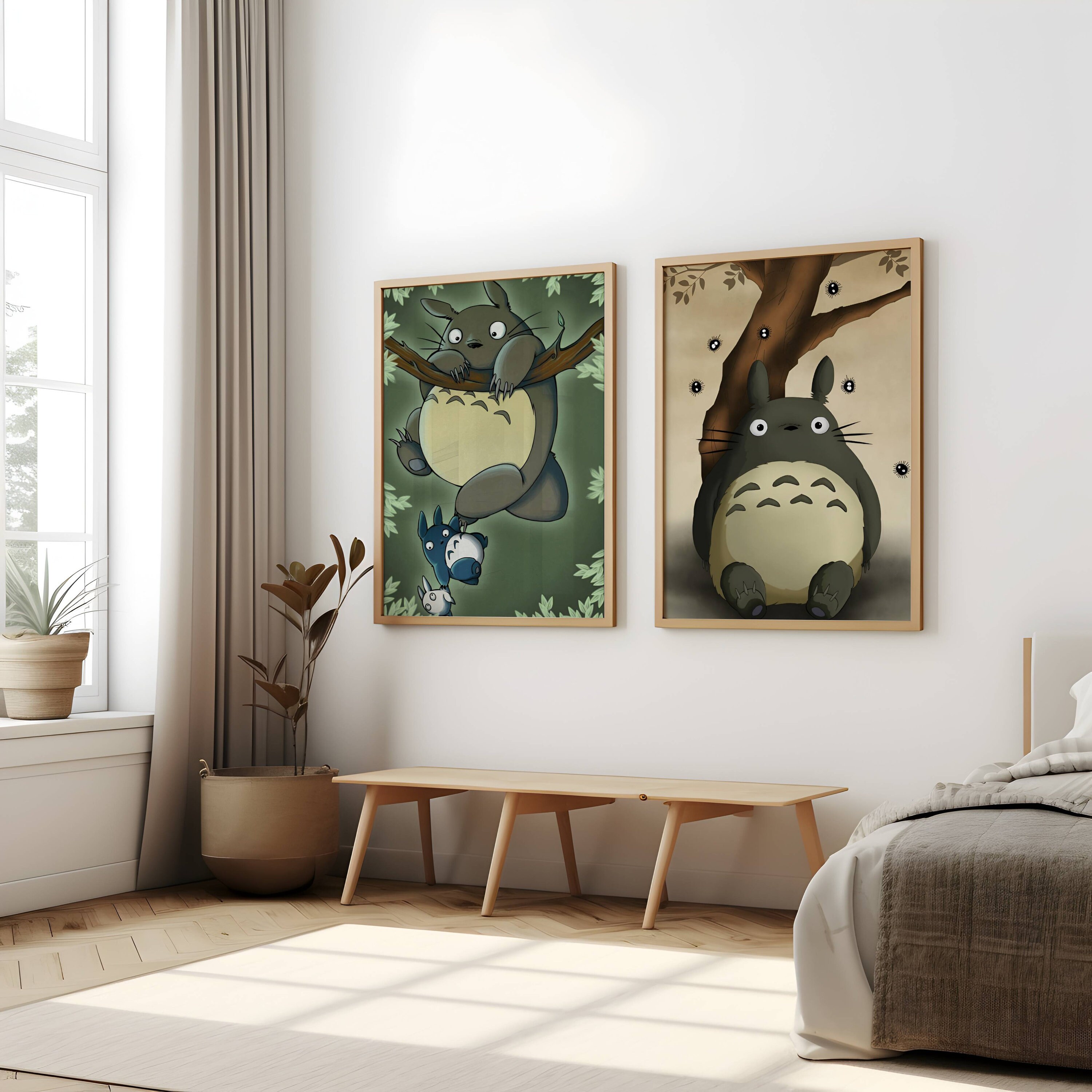 Ghibli Totoro Poster 3 Pack, My Neighbor Totoro Wall Art, Set 3 Piece ...