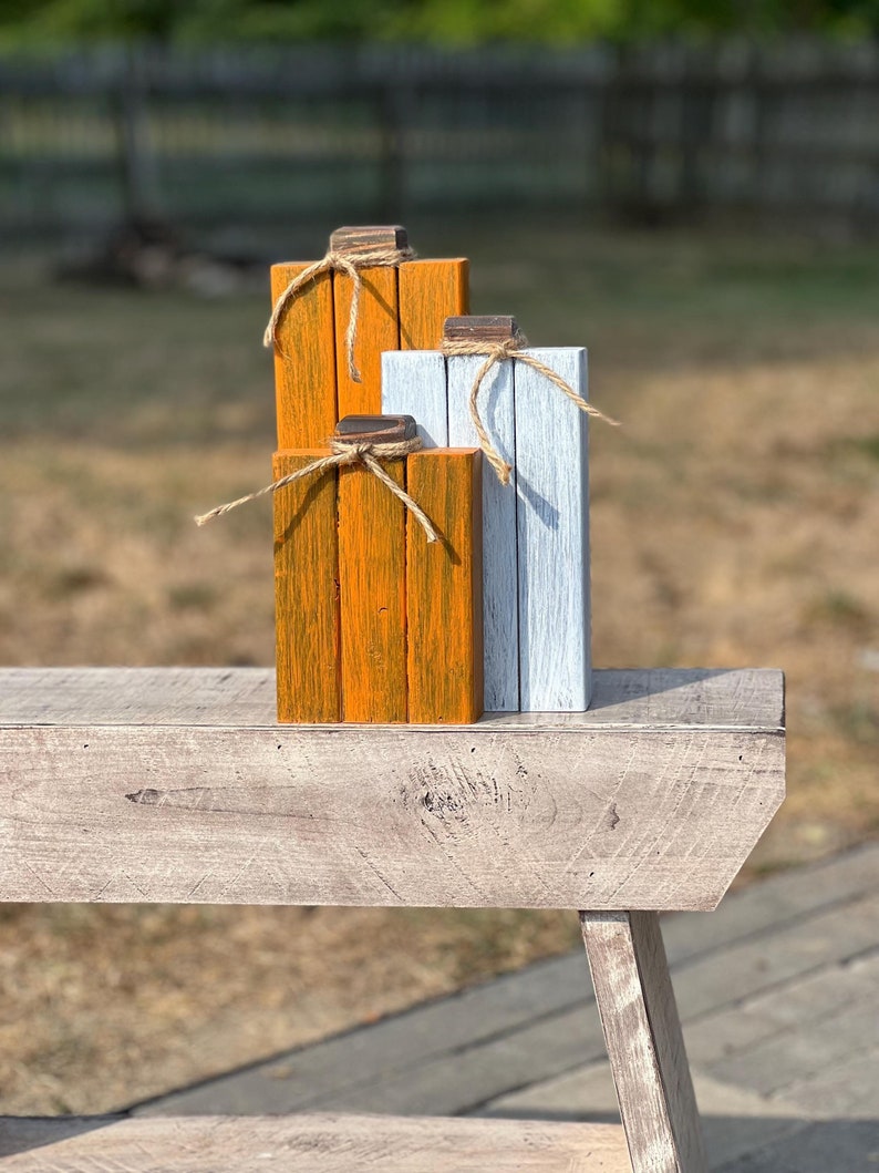 Rustic Wood Pumpkins, Wooden Pumpkins, Rustic Pumpkins, Halloween Decor ...