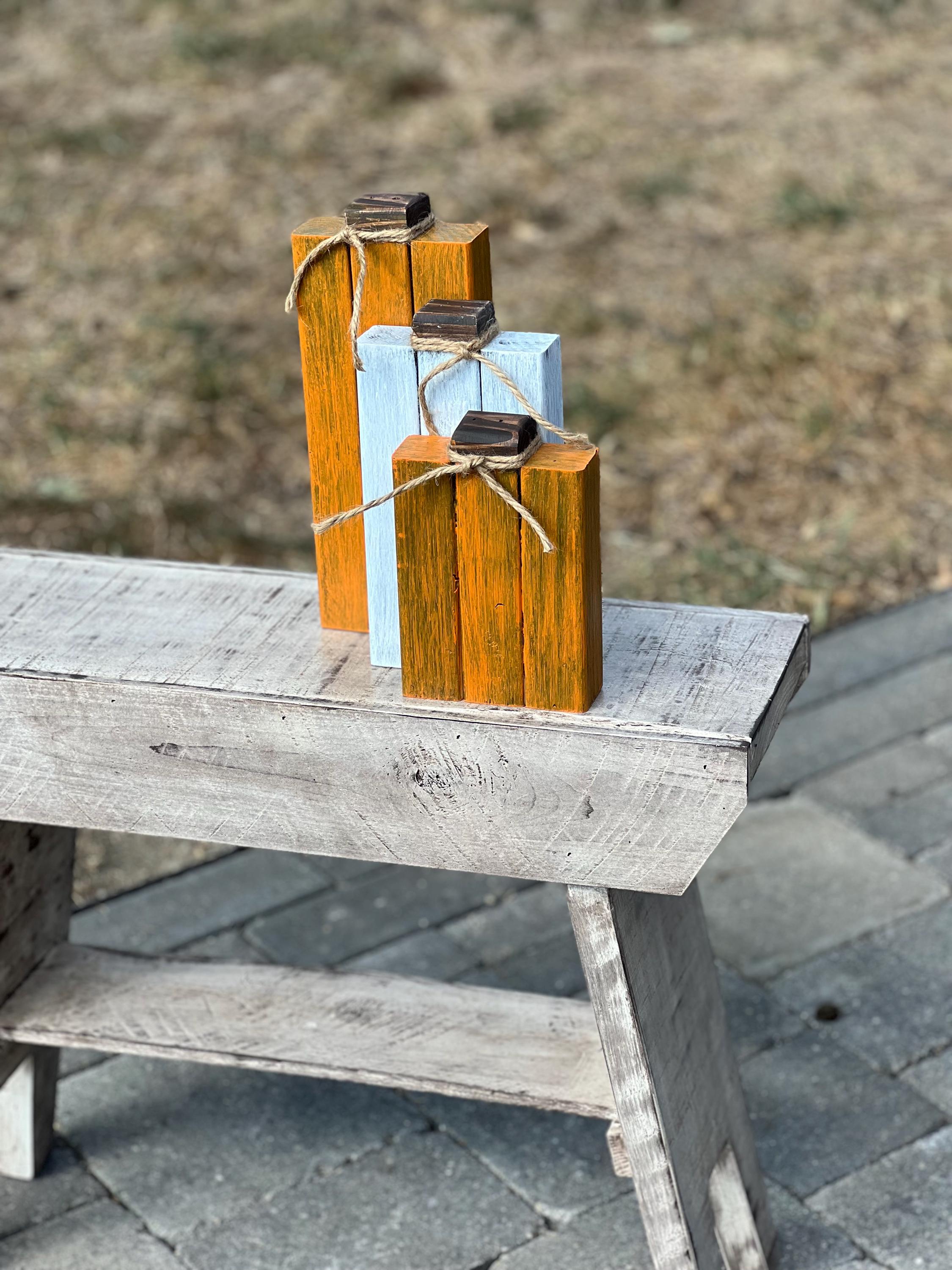 Rustic Wood Pumpkins, Wooden Pumpkins, Rustic Pumpkins, Halloween Decor ...