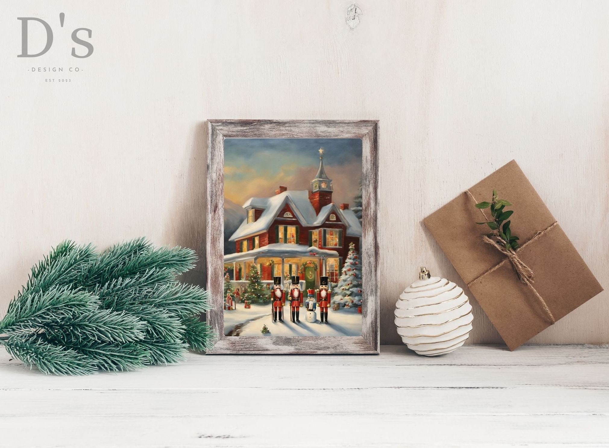 Printable Christmas Wall Art, Christmas Holiday Digital Download, Set ...