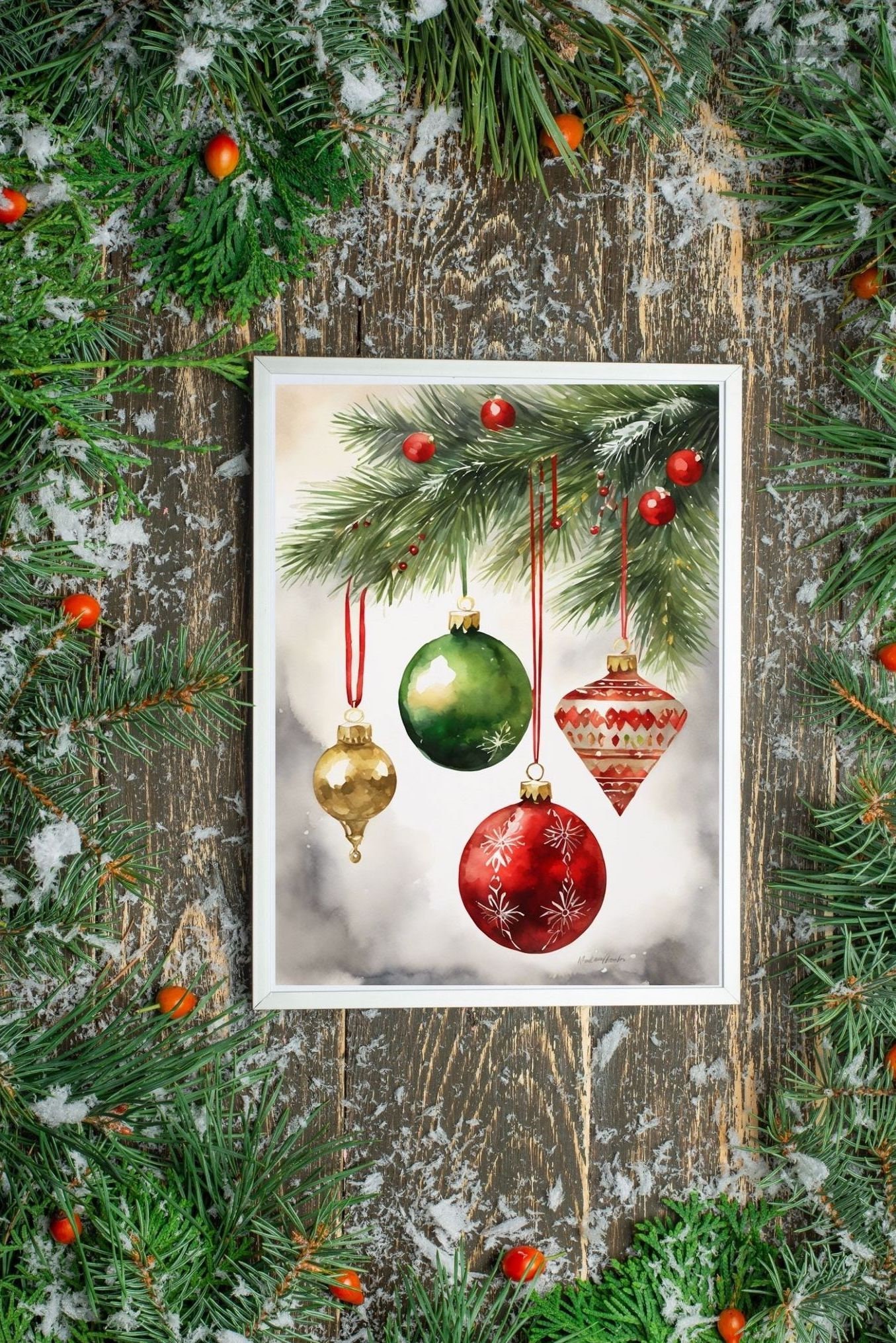 Printable Christmas Wall Art, Christmas Holiday Digital Download, Set ...