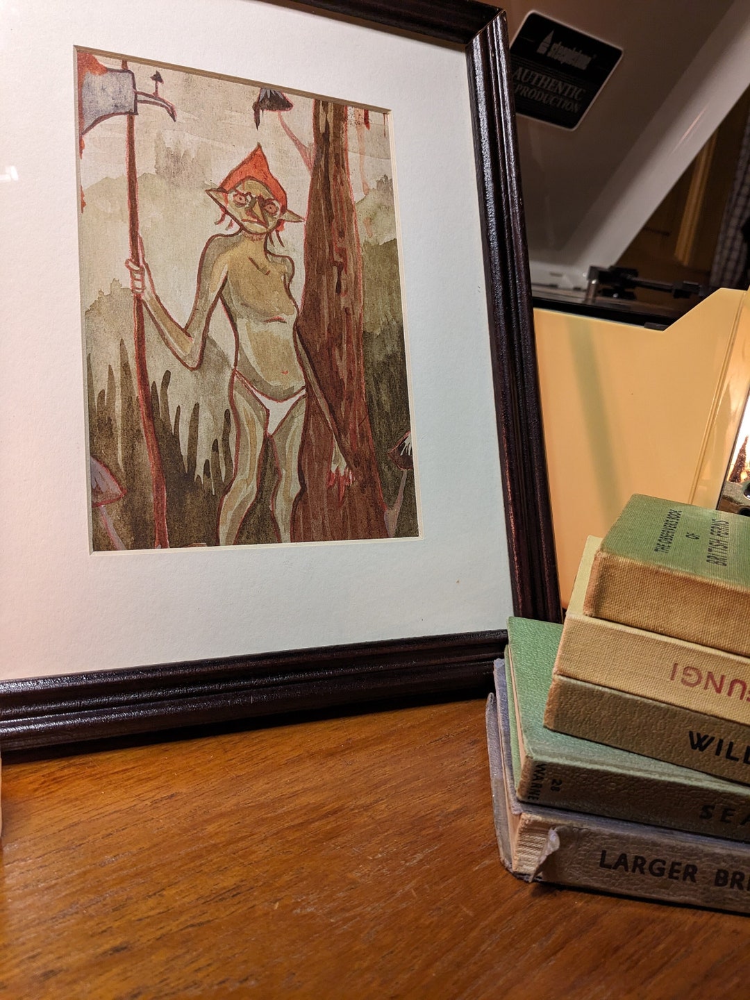 A5 Redcap Goblin Watercolor Print Mythical Mischief and Artistry - Etsy