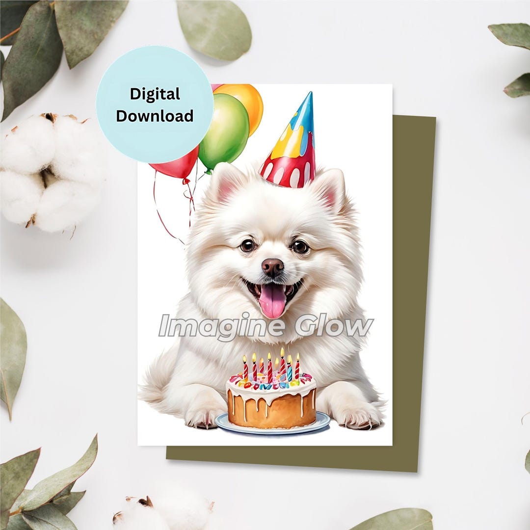 Pomeranian Birthday Card | Happy Birthday Card | Party | Greeting Card ...