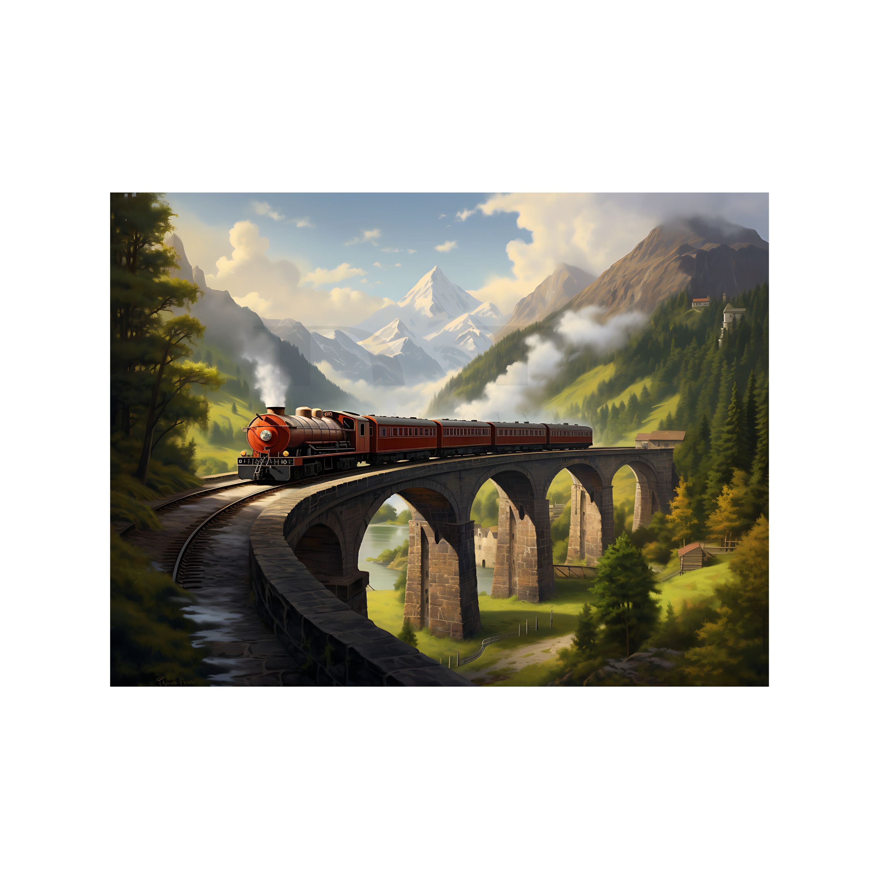 Train Art Print Train Wall Art Stunning Landscapes Clipart Printable ...