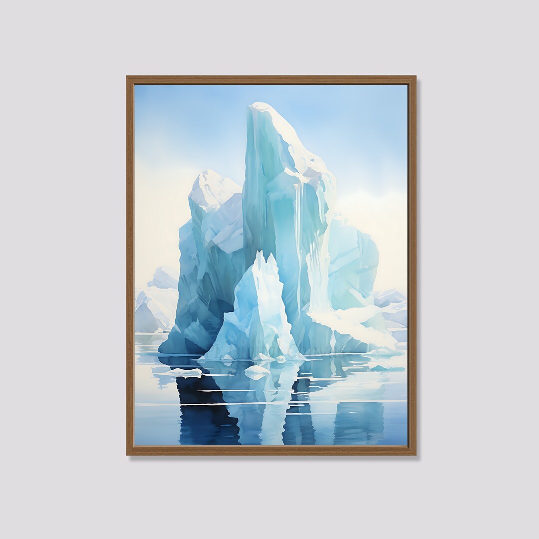 Iceberg Painting Arctic Oil Painting Printable Art Wall - Etsy