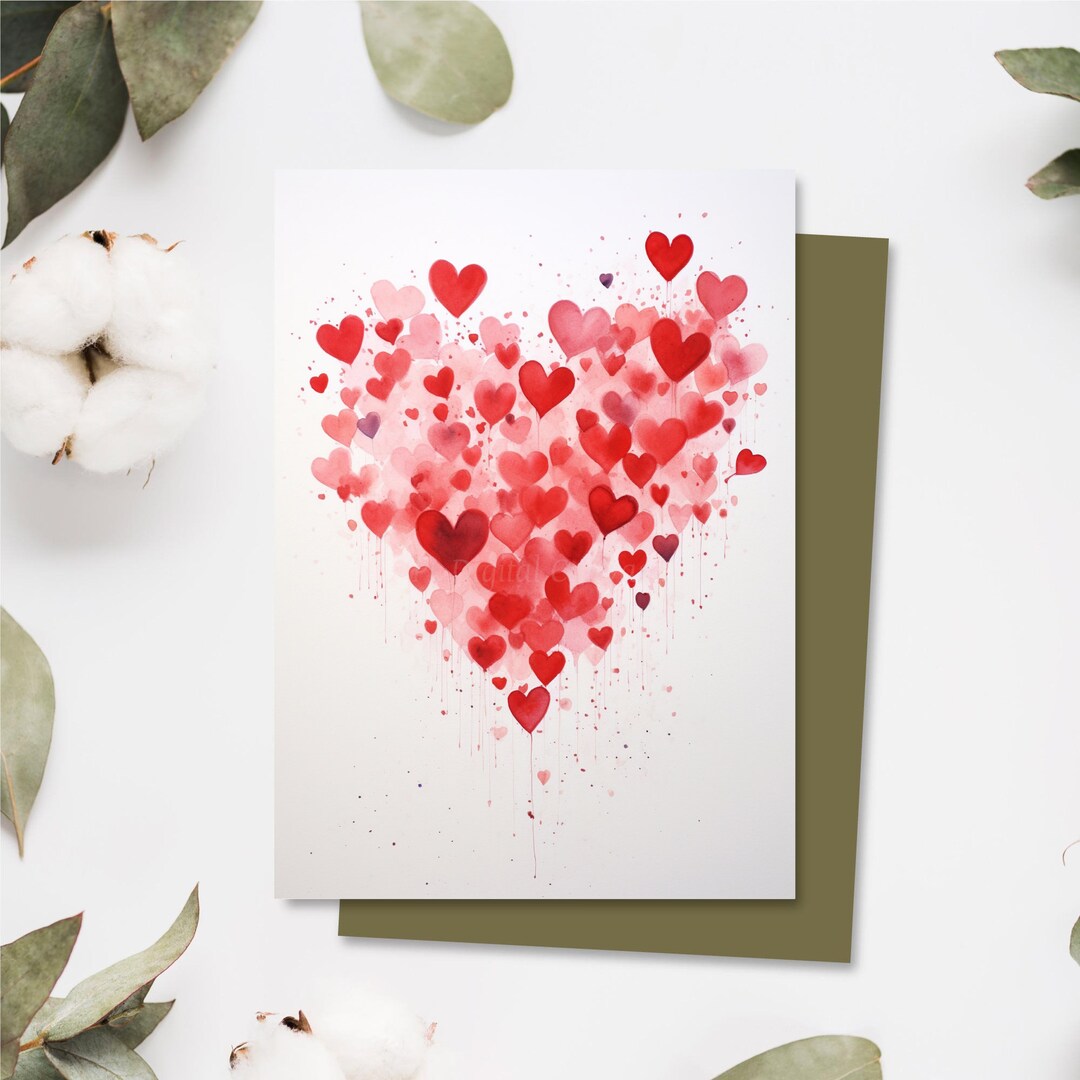 Infinite Love Greeting Card Watercolor Hearts Printable Card Instant ...
